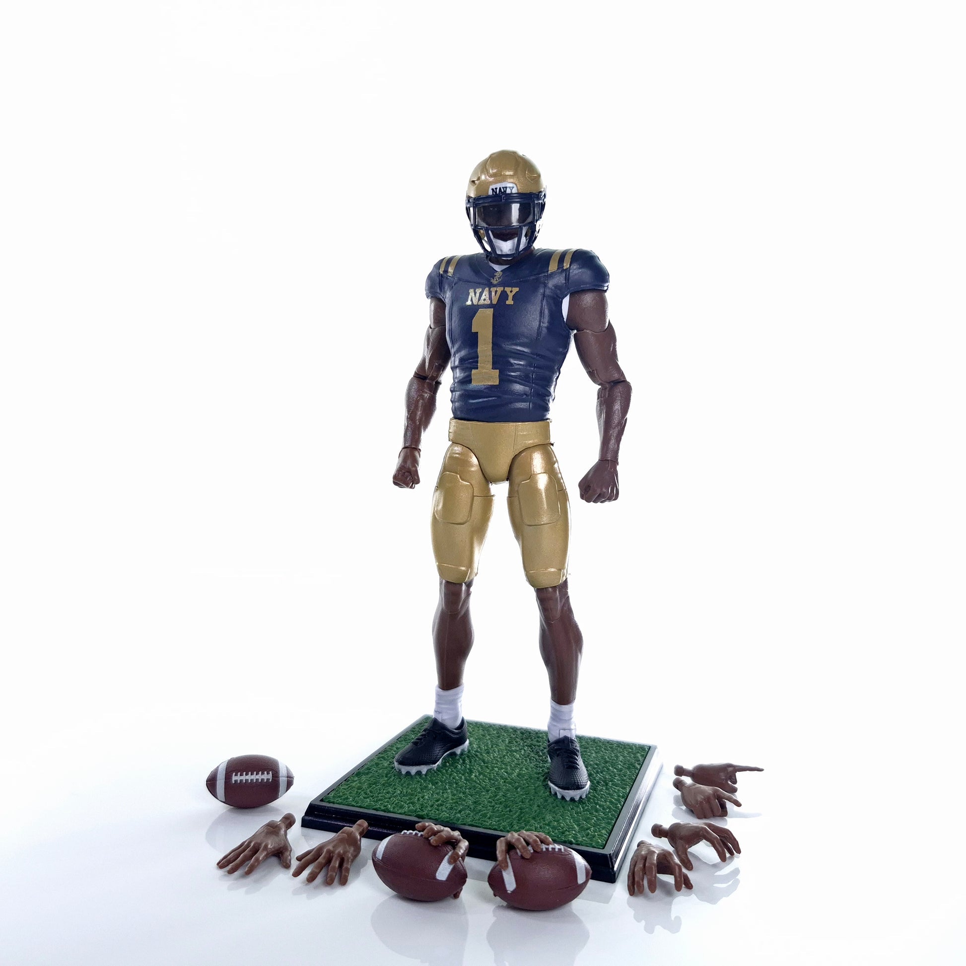 Collegiate Legends Navy Midshipmen #1 Walk-On Player (Dark Skin ...