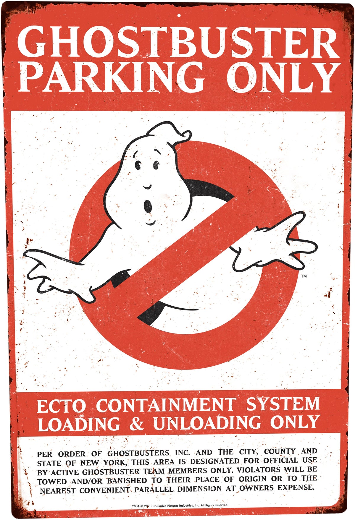 Ghostbusters "No Parking" Metal Sign — Nerdzoic Toy Store