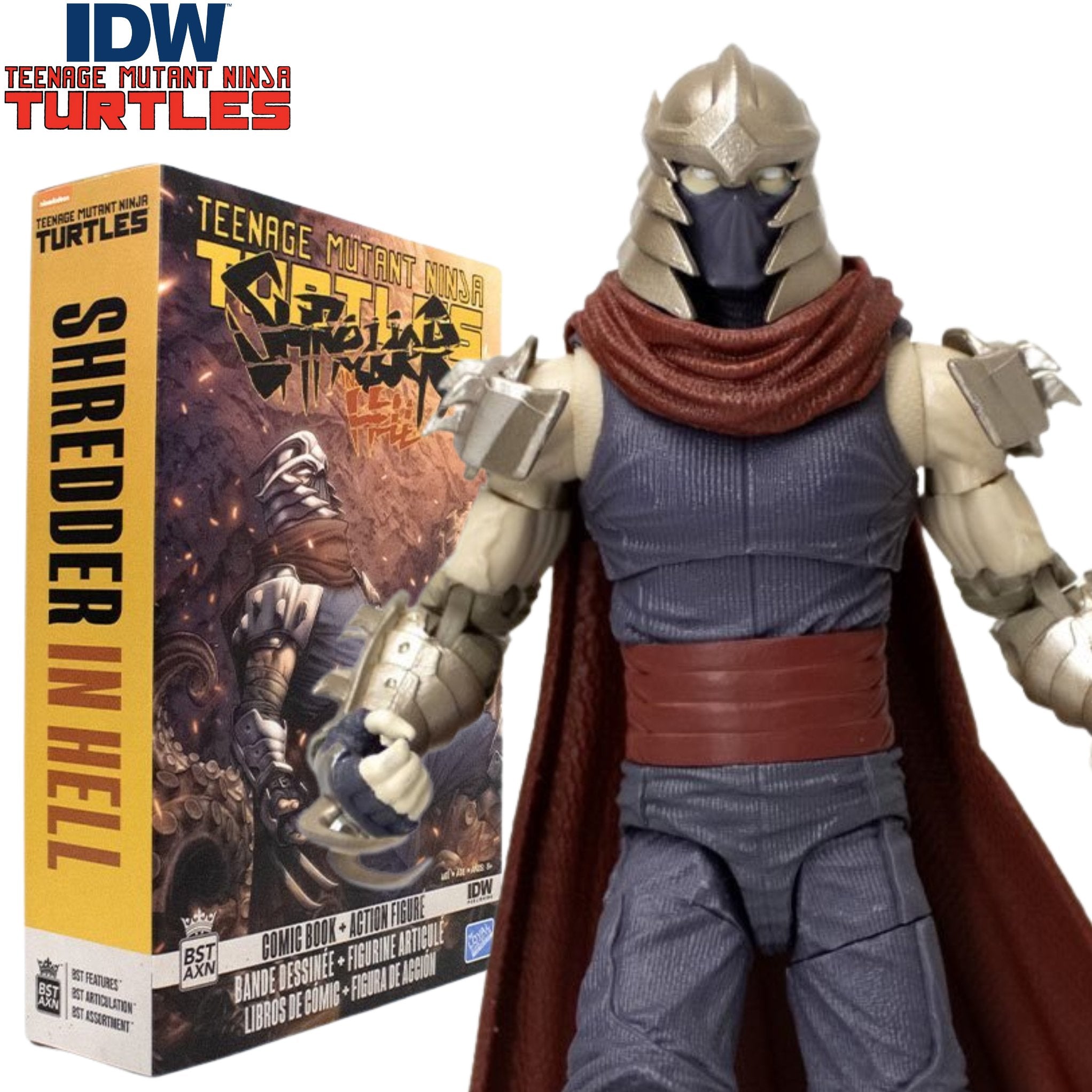 Teenage Mutant Ninja Turtles BST AXN IDW Shredder in Hell (Figure & Co ...