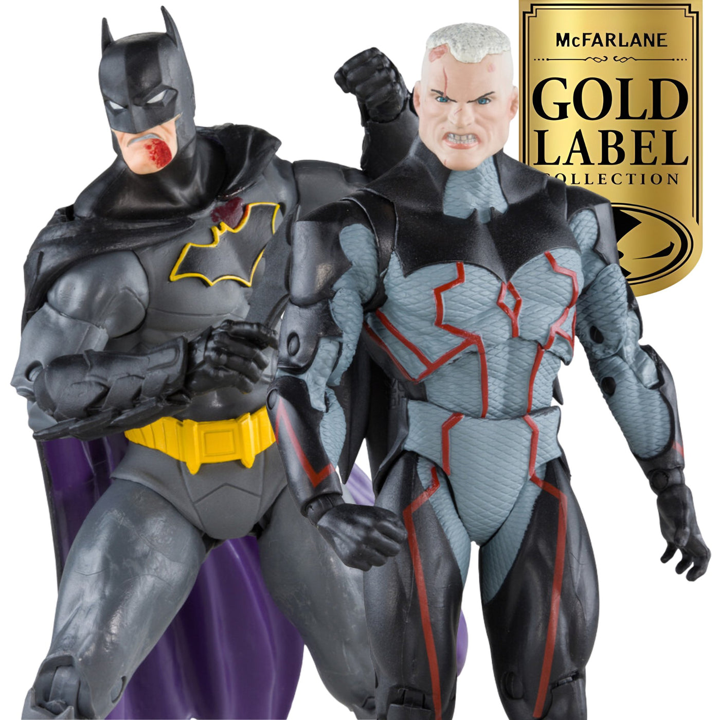 DC Multiverse Exclusive Gold Label Omega (Unmasked) Vs. Batman (Bloody ...